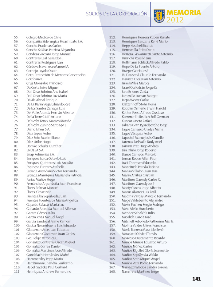 Memoria 2012 - Universidad de Concepción